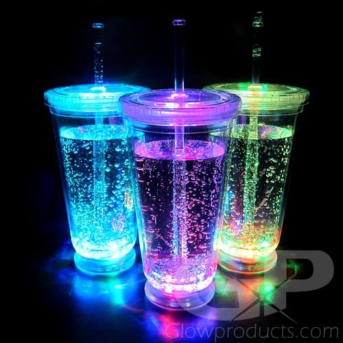 Light Up LED No Spill Glowing Drink Cup with Lid Glowproducts